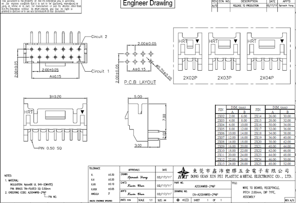 wafer connector with 2.00mm pitch vertical or right angle shrouded header wire to board connector