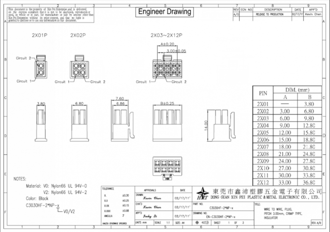 Dual Row Wire To Wire Connectors Low-Halogen Molex 43025 Micro-Fit 3.0 Receptacle Housing